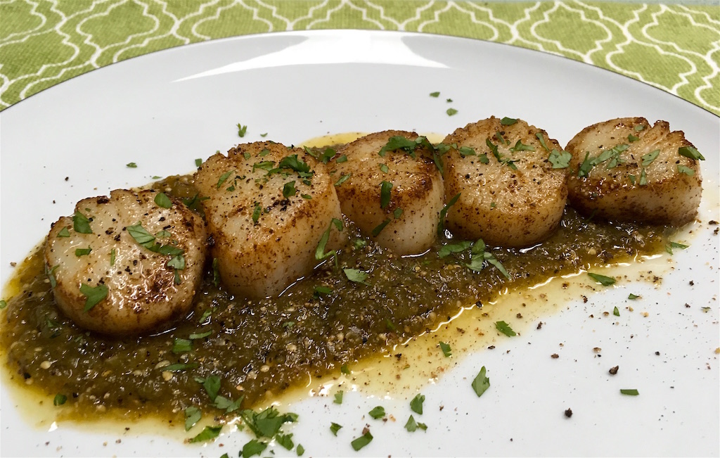 Seared Sea Scallops with Charred Salsa Verde – Julia Eats